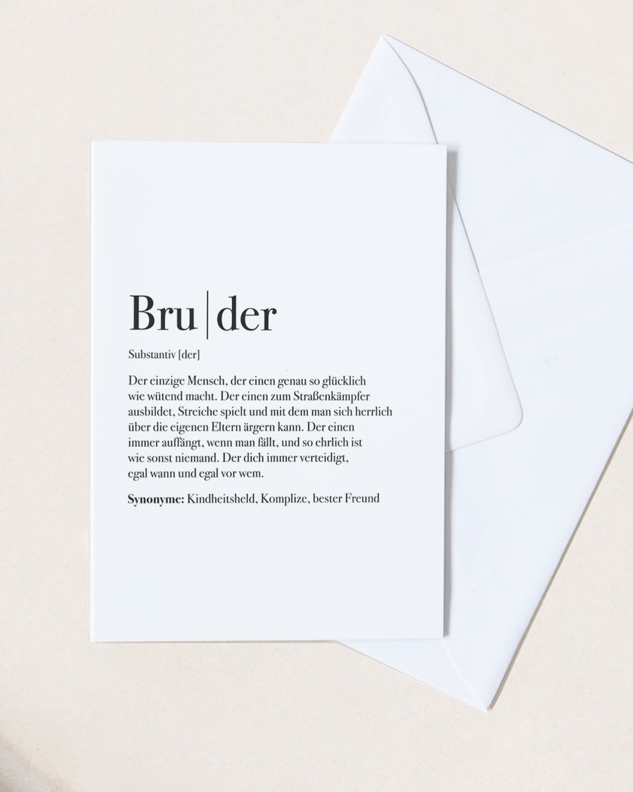 Definition Bruder - Grußkarte – VISUAL STATEMENTS