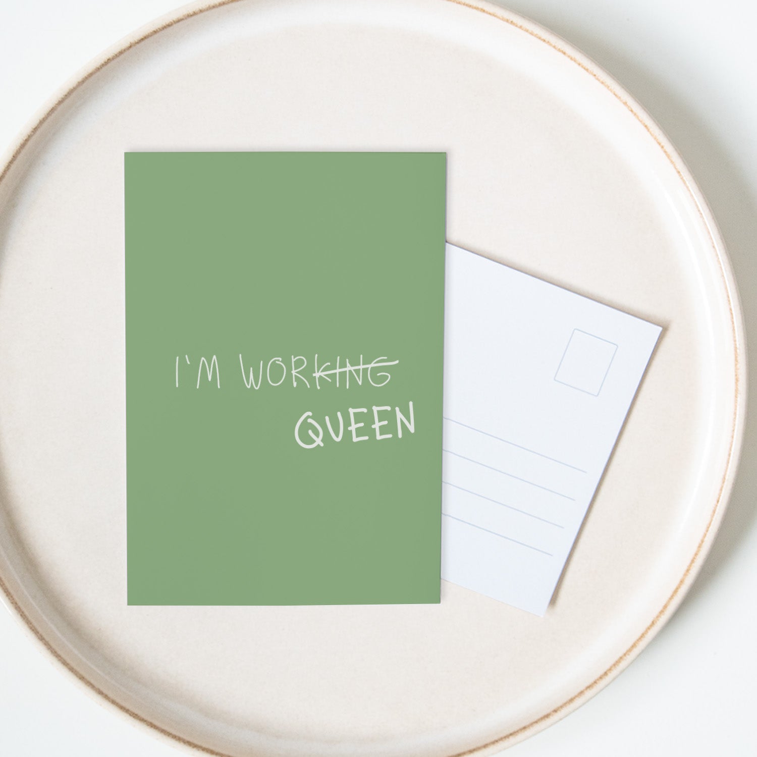 I’m Working Queen Postkarte – Für deinen täglichen Power-Reminder ...
